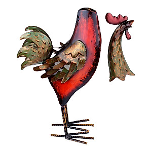 Metal Sculpture Multicolor Iron Rooster Home Furnishing Crafts