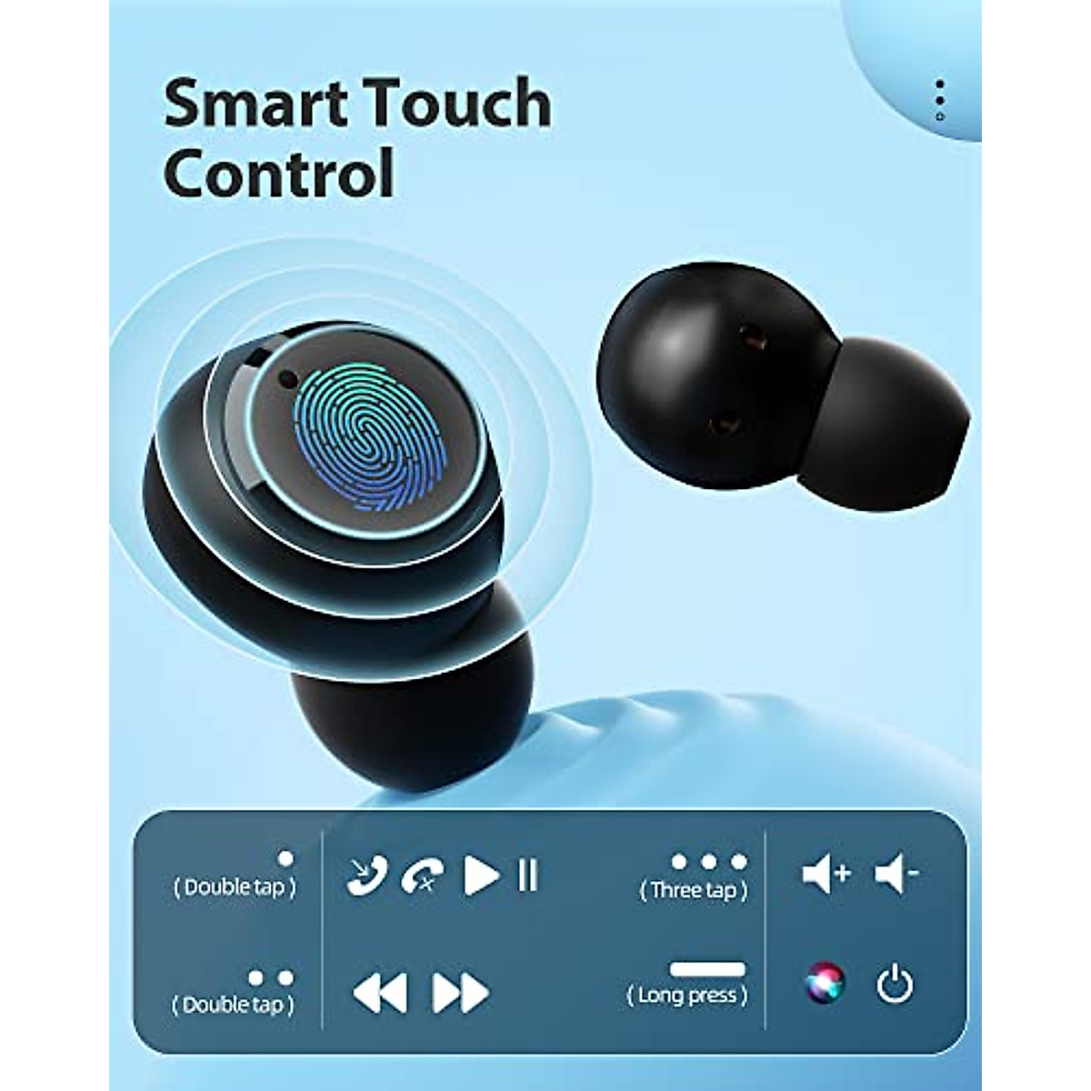 Wireless Earbuds Upgraded 5.3 Headphones with LED Power Display Charging Case IPX7 Waterproof Ear Buds in-Ear Earphones with Microphones for Android Gaming PC Computer Laptop TV Music Sport
