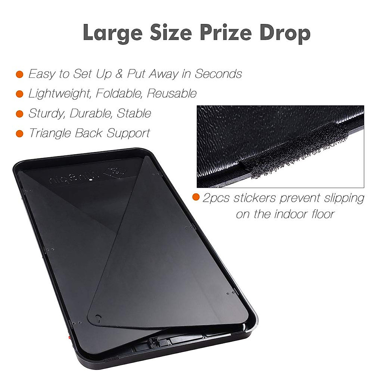 WinSpin 41"x25" Prize Drop Board Foldable Stand Disk Drop Board Game with 12 Playing Pucks for Carnival Tradeshow Party, (with Multi-Colored LED Light)