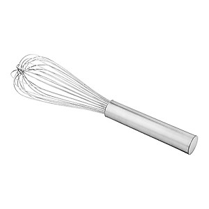 Restaurantware Met Lux 12 x 2.5 x 2.5 Inch Baking Whisk 1 Piano Whisk With Ergonomic Handle - Dishwashable Won't Corrode Stainless Steel Whisk For Whipping Baking Or Cooking