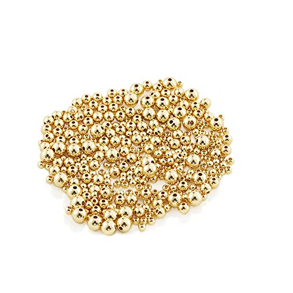 JinCraft 40pcs 8mm 14K Gold Plated Beads, Long-Lasting Round Smooth Spacer Beads, Seamless Spacer Ball Beads Gold Beads for Necklace, Bracelet, Earring,Jewelry Making,Tarnish Resistant.