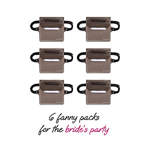 Waterproof Bachelorette Party Fanny Pack Set (7 Pack - Black) 1 “Wife of the Party” Bride Fanny Pack and 6 “The Party” Bachelorette Fanny Packs | Bachelorette Party Favors I Bachelorette Gifts