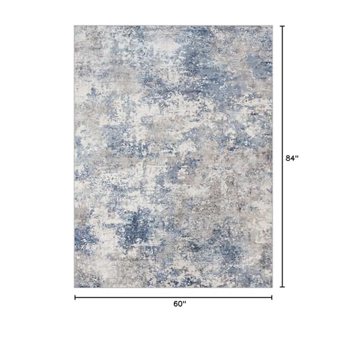 Area Rug Living Room Rugs: 5x7 Indoor Soft Fluffy Rug Abstract Carpet for Bedroom Kitchen Dining Room Floor Washable Plush Throw Large Accent Rug Home Office Nursery Decor - Gray/Blue