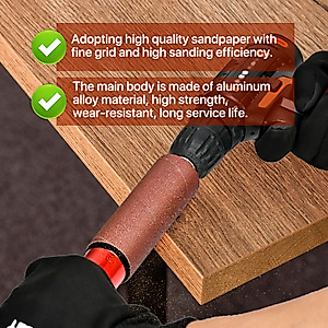 Drum Sander Set, Hand-Held Rubber Sanding Drum for Drill 4-1/2" x 1-1/2" and 4-1/2" x 1", Spindle Sander Adapter for Power Drill, Drum Sanding Sleeves Power Drill Driven Drum Sander for Wood Metal