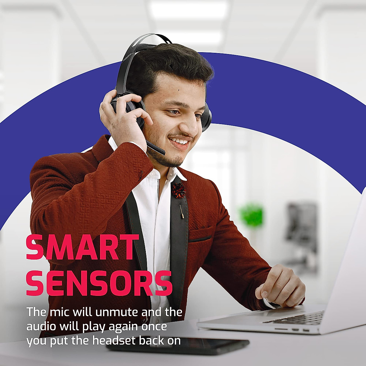 Plantronics Poly Voyager Focus 2 UC, Bluetooth Stereo Headset with Charge Stand, USB-A for Teams, Connects to Deskphone, PC/Mac, Smartphone - Global Teck Bundle w/Microfiber Cloth