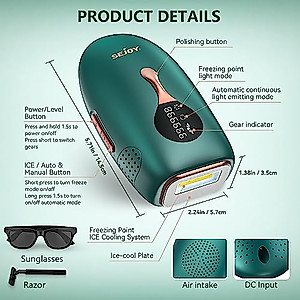 Laser Hair Removal for Women Permanent, Ipl Hair Removal Device Painless, Hair Remover for Women Home, for Face Bikini Line Armpit Leg Back-Ice Cooling Function-5 Energy Levels-Latest Flash Technology