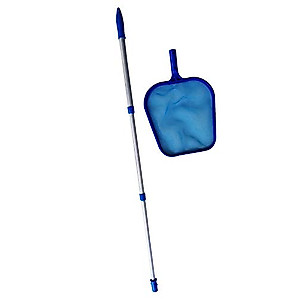 FibroPool Leaf Skimmer Net with Extendable Aluminum Pole - Ultra Fine Mesh Rake for Cleaning Swimming Pools, Spas, Hot Tubs and Fountains - Pool Maintenance Accessories