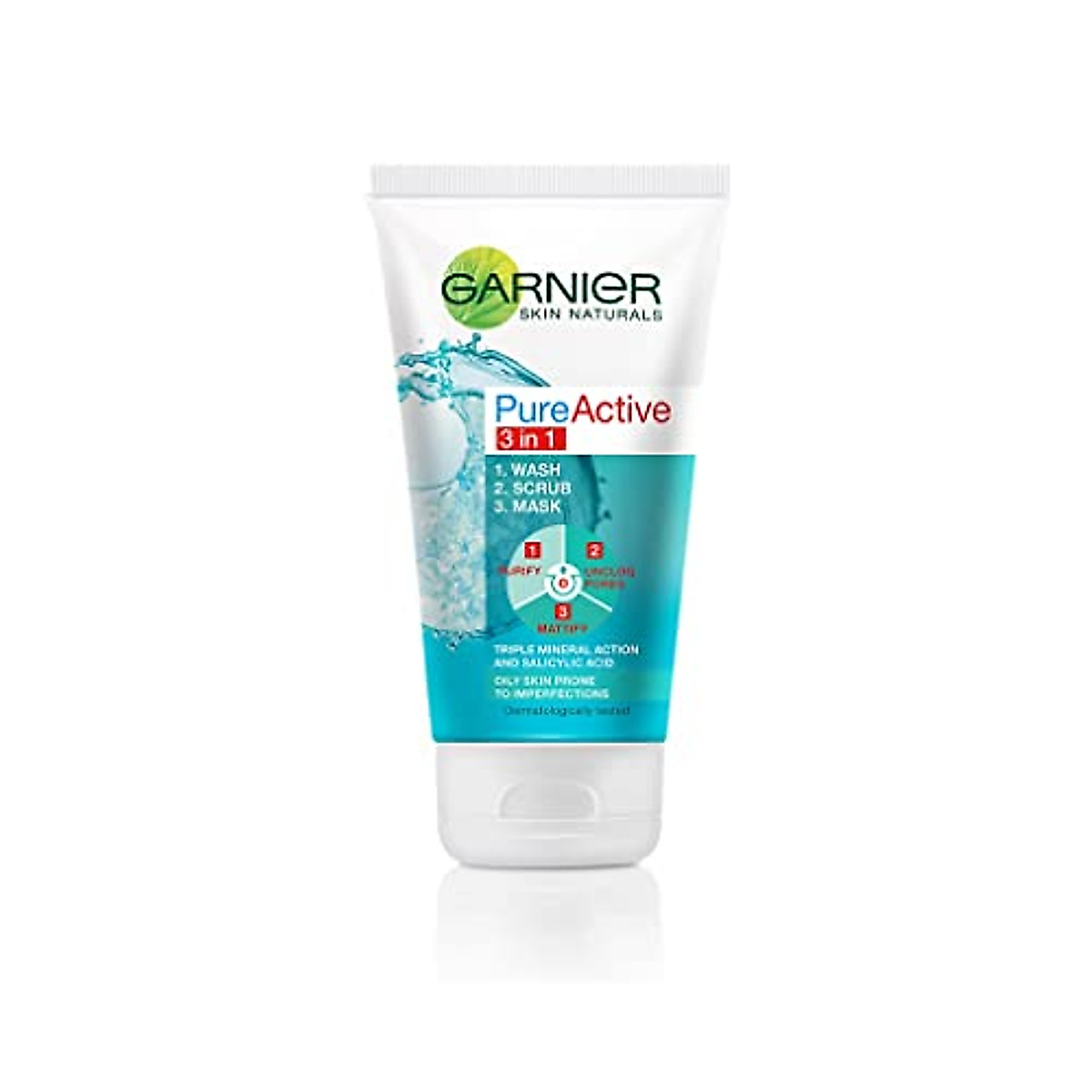Garnier Skin Naturals Pure 3in1 Wash+scrub+mask : 150ml.