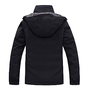 wantdo Women's Warm Winter Snow Coat 3-in-1 Interchange Ski Jacket with Hood Black XL