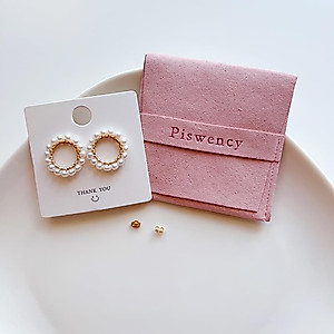 PISWENCY Freshwater Real Pearl Earrings 14K Gold Filled Stud Earrings for Women Handmade AAA Pearl Drop Dangle Earrings for Valentines Day, Gift for Her