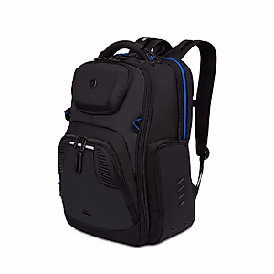 SwissGear Gaming Laptop Backpack with Charger Port (USB), Blue/Black