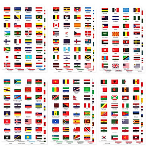 BENBO 384Pcs World Flag Stickers Flag Stickers Country Sticker Country Flags of The World Sticker 192 Countries Flag Stickers for School, Journal, Scrapbook