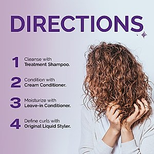 Curl Keeper Medium Curl Starter Kit for Curly Hair - Travel Size Set Includes Original Liquid Styler, Treatment Shampoo, Cream Conditioner & Leave-In Conditioner - Maximum Definition Shine & Moisture