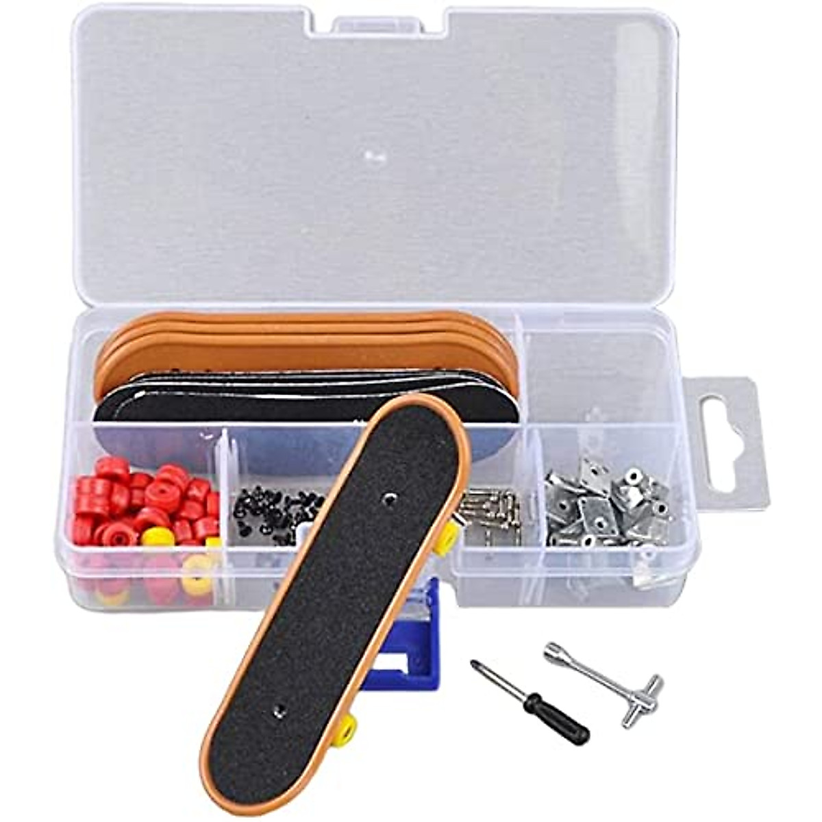 Marsrut 5pcs / Set Mini Finger Skateboard Board Deck Game Toys, Sport Toy Child Repair Tech Tool DIY Kit, Kids Children Finger Skater for Kids 3+