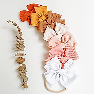Prohouse 30 PCS Big Bows Baby Nylon Headbands Hairbands Hair Bows Elastics for Baby Girls Newborn Infant Toddler Child Hair Accessories