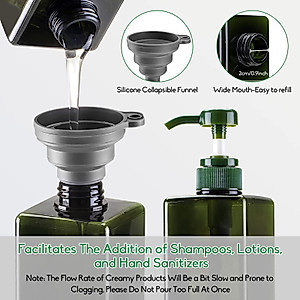 22oz Soap Dispenser for Bathroom, INSFIT Refillable Plastic Pump Bottles, Dish Soap Dispenser for Kitchen Sink, Hand Soap Dispenser, Laundry Detergent Dispenser with Waterproof Labels, 2 Pack Green