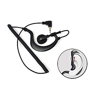 UAYESOK Police Listen Only Ear Hook Earpiece 3.5mm Plug G Shape Surveillance Headset for Radio Speaker Mic,Shoulder Mic(2 Pack)
