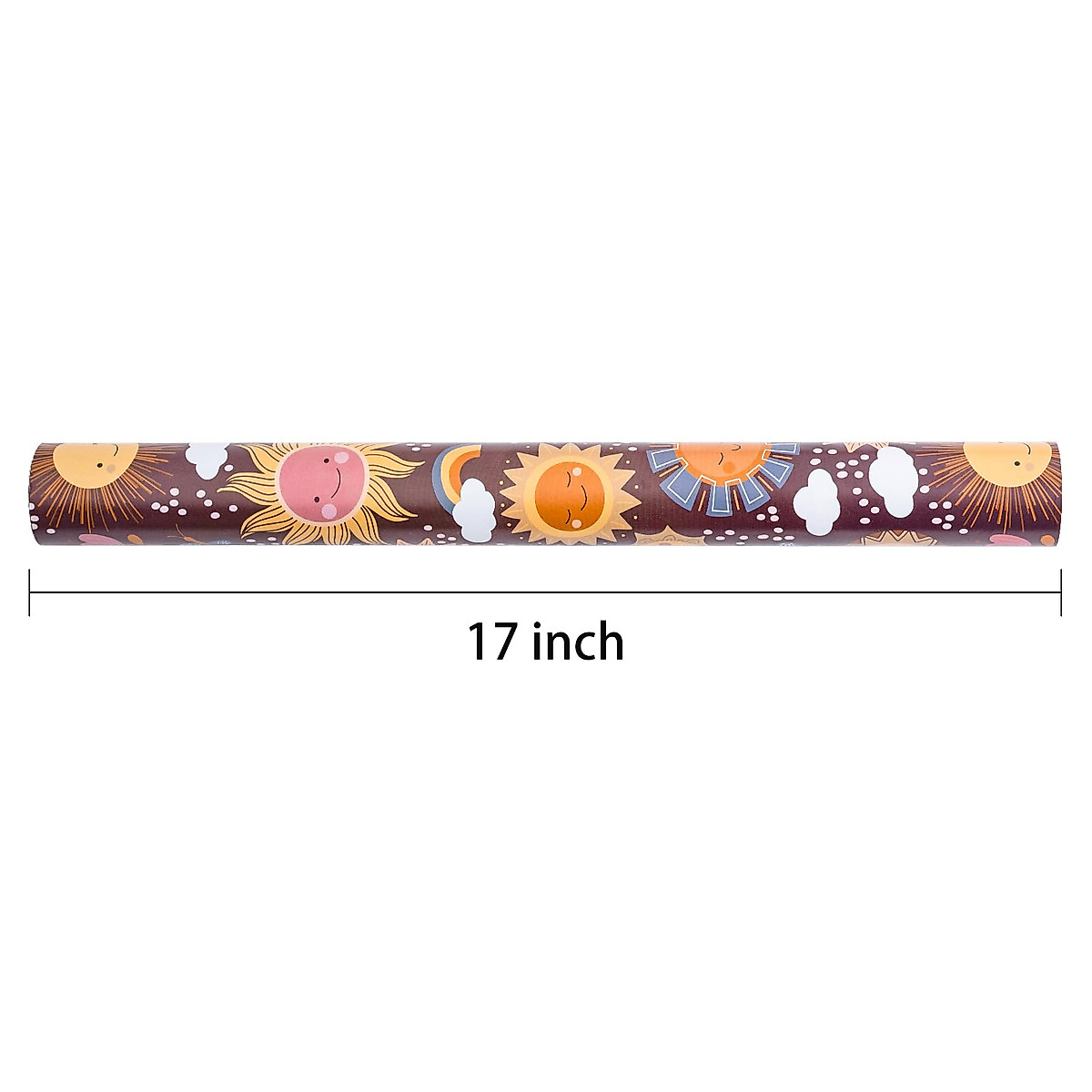 RUSPEPA Reversible Wrapping Paper Roll - Mini Roll - Sun and Flower Pattern Great for Baby Shower, Birthday, Party - 17 Inches X 32.8 Feet