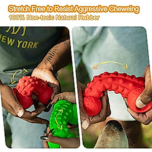 Doudele Dog Toys for Aggressive chewers Large Breed - Super Chewer Dog Toys Dog Toys Cheap Dog Toys (Red Beef Flavor)
