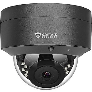 Anpviz 5MP PoE Camera, Outdoor Vandal Dome Security PoE IP Camera with Audio, 98ft Night Vision, H.265, 24/7 Recording Waterproof IP66 Indoor, Wide Angle 2.8mm (Grey), NDAA Compliant (U Series)