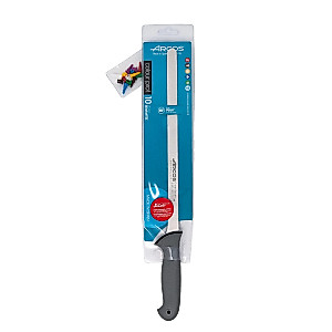 ARCOS Slicing Knife / Ham Knife 12 Inch Nitrum Stainless Steel and 300 mm blade. Ergonomic Polyoxymethylene POM Handle. Series Colour Prof. Greater comfort, adaptability, and resistance. Color Black.