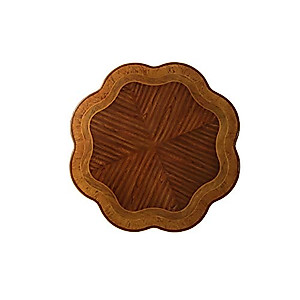 Acme Furniture Round Dining Table with 4-Scrolled Legs, Cherry Oak