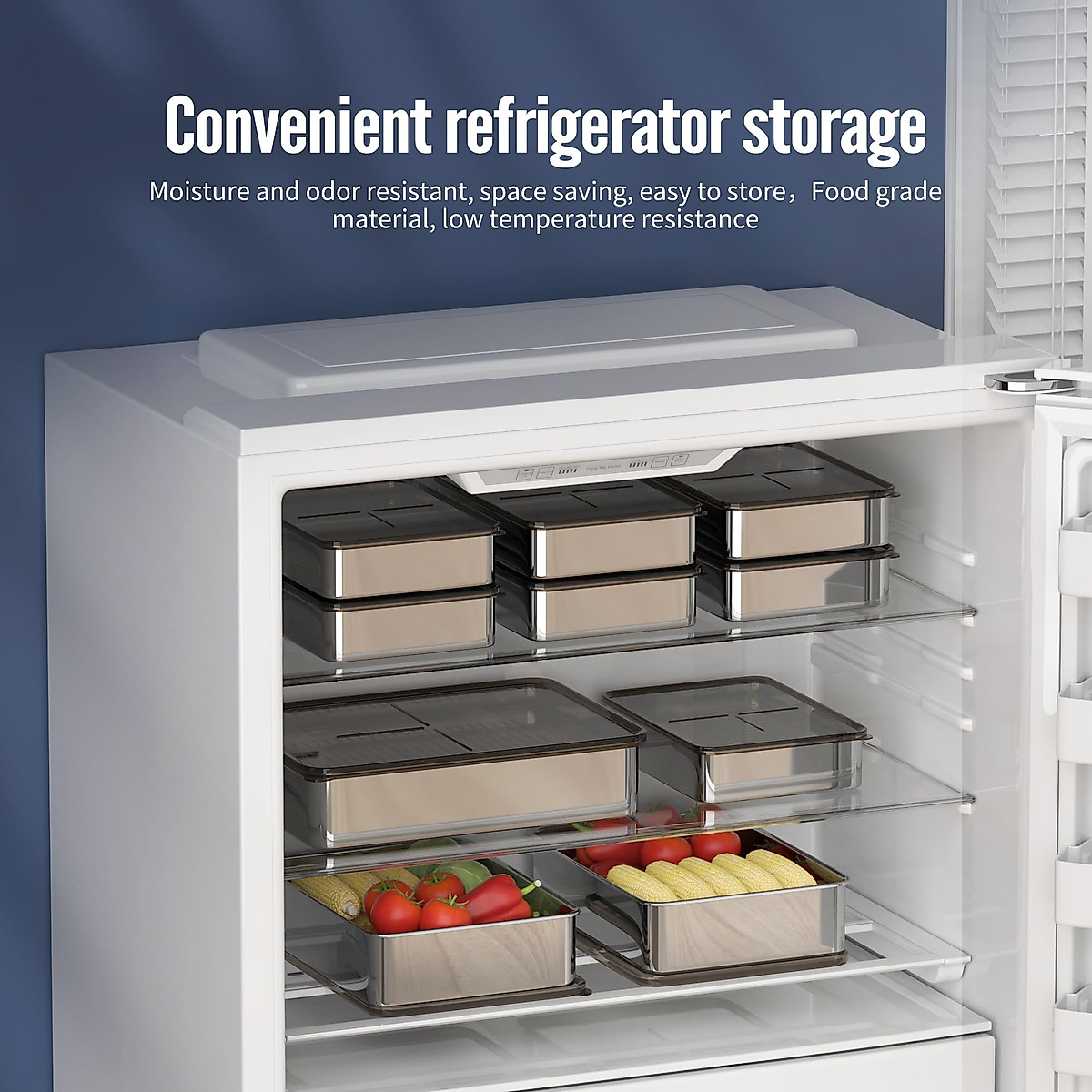 Hommiya 3pcs Stainless Steel 304 Food Storage Containers with Lids - Stackable, Dishwasher Safe for Meal Prep, Deli Meat, Cheese,Bacon & Freezer(1000ml)