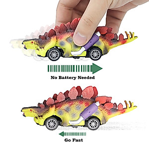 Jaolex Dinosaur Toys Pull Back Car for Kids 6 Pack, Dino Cars Toys Vehicles Monster Truck for Boys Girls, Mini Animal Push Back Cars Dinosaur Games with T Rex for Toddlers Ages 3,4,5,6 7 8 Year Old