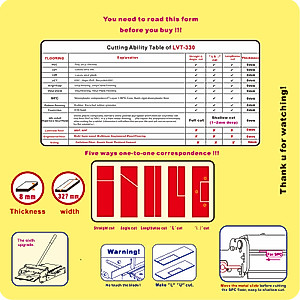 MantisTol 13" Pro SPC, LVP, LVT, WPC, RVP, VCT, PVC and Rigid Core Vinyl Flooring Cutter LVT-330; Cuts up to 5/16" (8mm) thick; Best Buy !