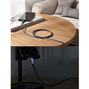 LISEN 3.2A USB C Cable Fast Charger [2 Pack/6.6FT], USB A to USB C Charger Cable Fast Charging Cord with LED Light and Rubber-Sleeved SR Compatible with Samsung Galaxy S20/S10/S9/Note 10/9