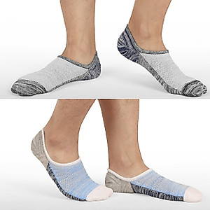 Mottee&Zconia Mens No Show Socks Casual Low Cut Non-Slide Socks Mesh Top Cotton Sock 5 Pack Size11-13