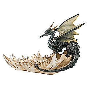 Design Toscano QS91305 Jaw of the Dragon Offering Dish Gothic Statue, 9 Inch, Polyresin, Full Color