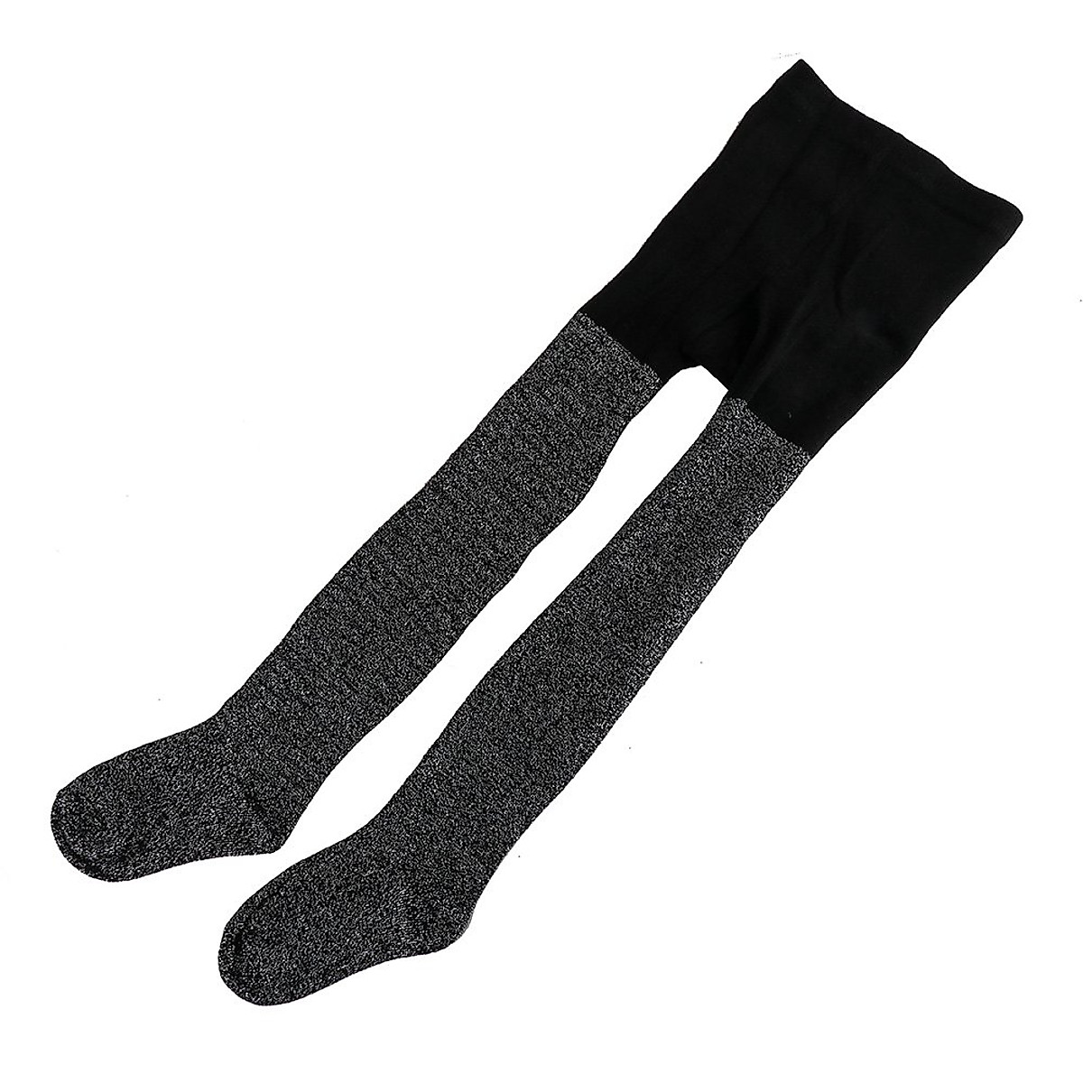 Ehdching Children Black Cotton Sparkly Baby Girls Sparkly Glitter Pantyhose stockings Tights for Baby Girls Kids (Black, 5-7 Years)