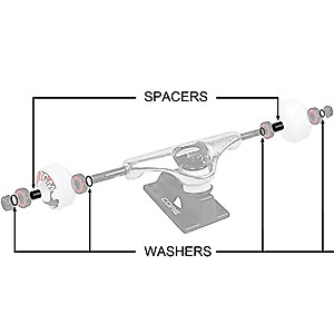Krux Skateboard Bushings Worlds Best Cushions Medium Hard 92A White with Dime Bag Axle, Kingpin Nuts and Speed Kit - Rebuild/Refresh Pack That fits Almost All Skateboard Trucks