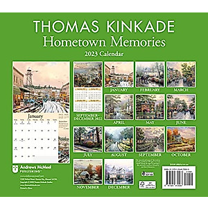 Thomas Kinkade Special Collector's Edition 2023 Deluxe Wall Calendar with Print: Hometown Memories