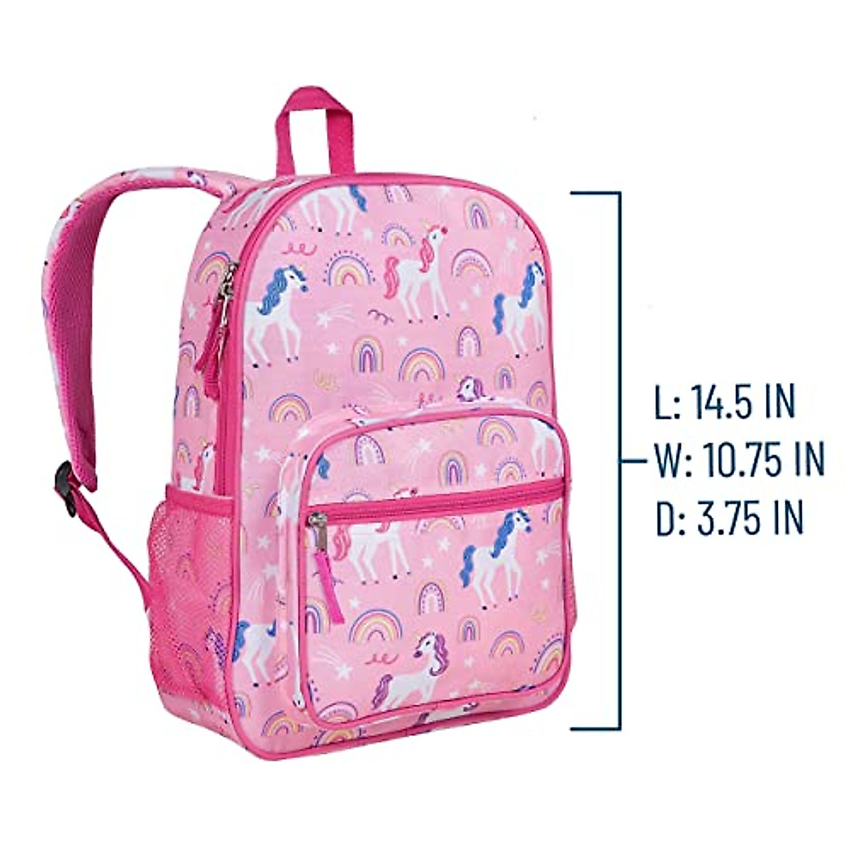 Wildkin Day2Day Kids Backpack Bundle with Lunch Box Bag (Rainbow Unicorns)