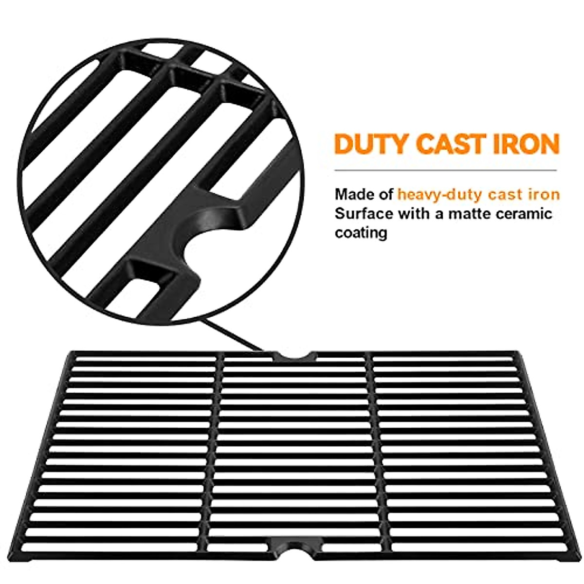 GGC 19 1/4 Inch Grill Grate Replacement for Charmglow BBQ Grillware Nexgrill Weber Jenn-Air Others, 2 PCS Porcelain Coated Cast Iron Cooking Grid (12 3/8" x 19 1/4" for Each)