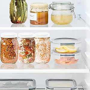 [24 Pack] Plastic Mason Jar Lids for Ball, Kerr and More - Food Grade White Plastic Storage Caps for Mason/Canning Jars - 12 Regular Mouth and 12 Wide Mouth Mason Jar Lids