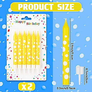 Teenyyou 12 Pcs Sponge Birthday Candles for Cake Sponge Birthday Decorations Cupcake Toppers Yellow Party Candles for Sponge Themed Birthday Decorations Supplies