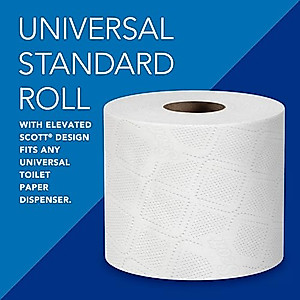 Scott® Professional 100% Recycled Fiber Standard Roll Bulk Toilet Paper (13217), 2-Ply, Elevated Design, White, Individually wrapped rolls (473 Sheets/Roll, 80 Rolls/Case, 37,840 Sheets/Case)
