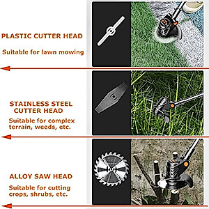 Electric Lawn Edger Trimmer Cordless Grass Brush Cutter with Eplacement Blade and Rechargeable Batteries, Handheld Brushless Cutting Machine 9000Mah Lithium-Ion,1 Battery