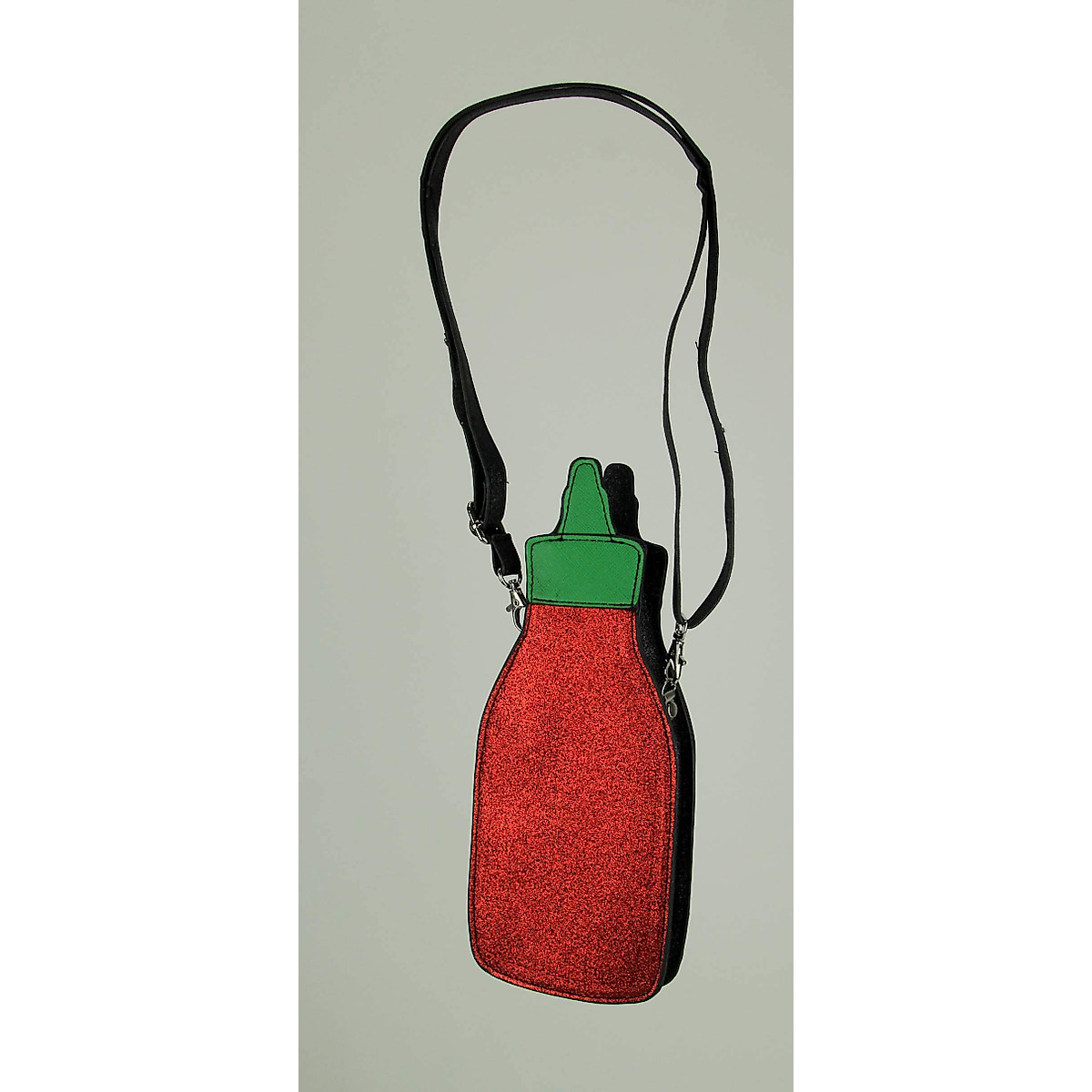 Red Glitter Hot Sauce Crossbody Purse Small