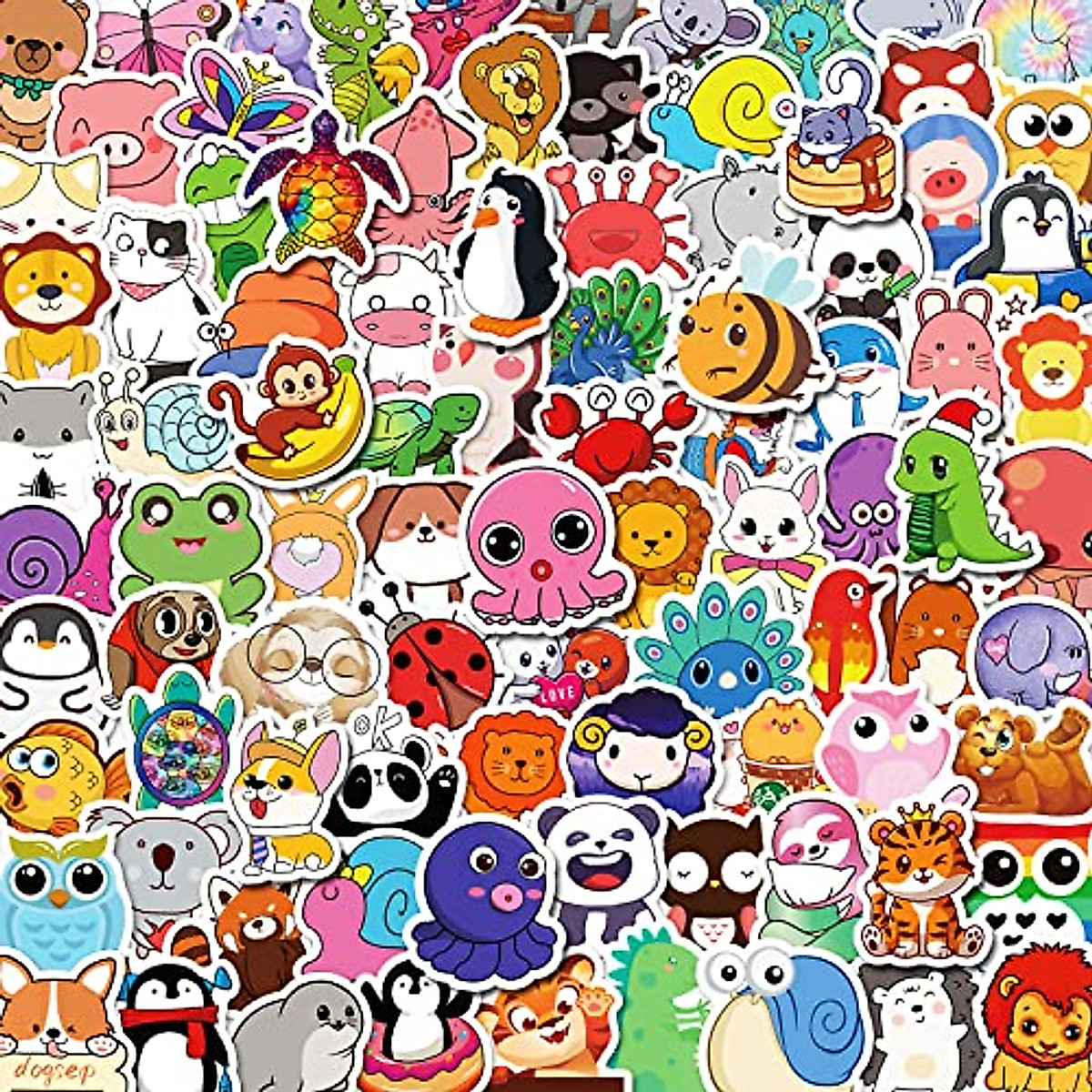 300pcs Cute Animal Stickers, Vinyl Animal Stickers for Kids, Girls, Boys, Zoo Farm Animal Stickers for Water Bottles, Laptop, Stickers Decals Gift for Teens