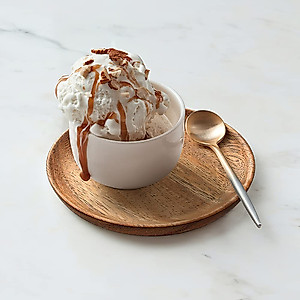 IQCWOOD Wooden Dinner Plates, 6 Inch Round Wood Plates Set of 4, Acacia Wooden Plates Round Tray Easy Cleaning Serving Platter for Food Dessert Salad Plate Fruit Platters