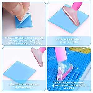 Harewu 80pcs Diamond Painting Glue Clay, Colorful Painting Clay Wax Embroidery Cross-Stitch Painting Set Tool DIY Diamond Wax Tool for Embroidery Accessories,2 x 2cm(4 Colors) (Multicoloured)