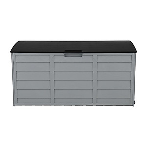 Gerrit All Weather UV Pool Deck Box Storage Shed Bin Backyard Patio Outdoor w/Wheel