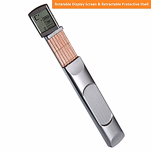 Moreup Digital Guitar Chords Trainer, Portable 6 Fret Guitar Practice Neck Tool with Rotatable Screen Showing Chords Chart Metronome (Model B)