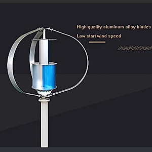 WANGYONGQI 500W Wind Turbine, Vertical Axis Magnetic Levitation Wind-Solar Complementarity Wind Turbine Generator for Street Light,12v,500W