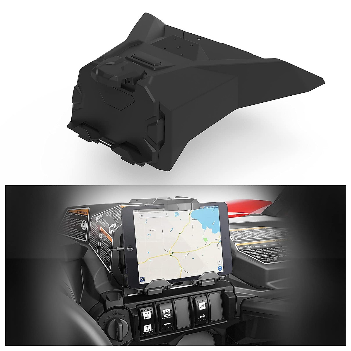 A & UTV PRO Trail Electronic Tablet Device Holder, GPS Tablet and Phone Holder Mount Storage Box for Can am Commander/Commander MAX/Maverick Sport/Trail/Sport MAX,Replace OEM #715005212