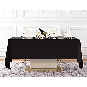 Surmente Tablecloth 60 x 102-Inch Rectangular Polyester Table Cloth for Weddings, Banquets, or Restaurants (Black) … …